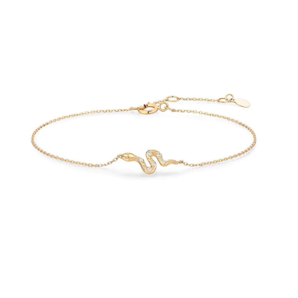 NEFERTITI | 14k Gold Diamond Snake Bracelet – Pancharmbracelets