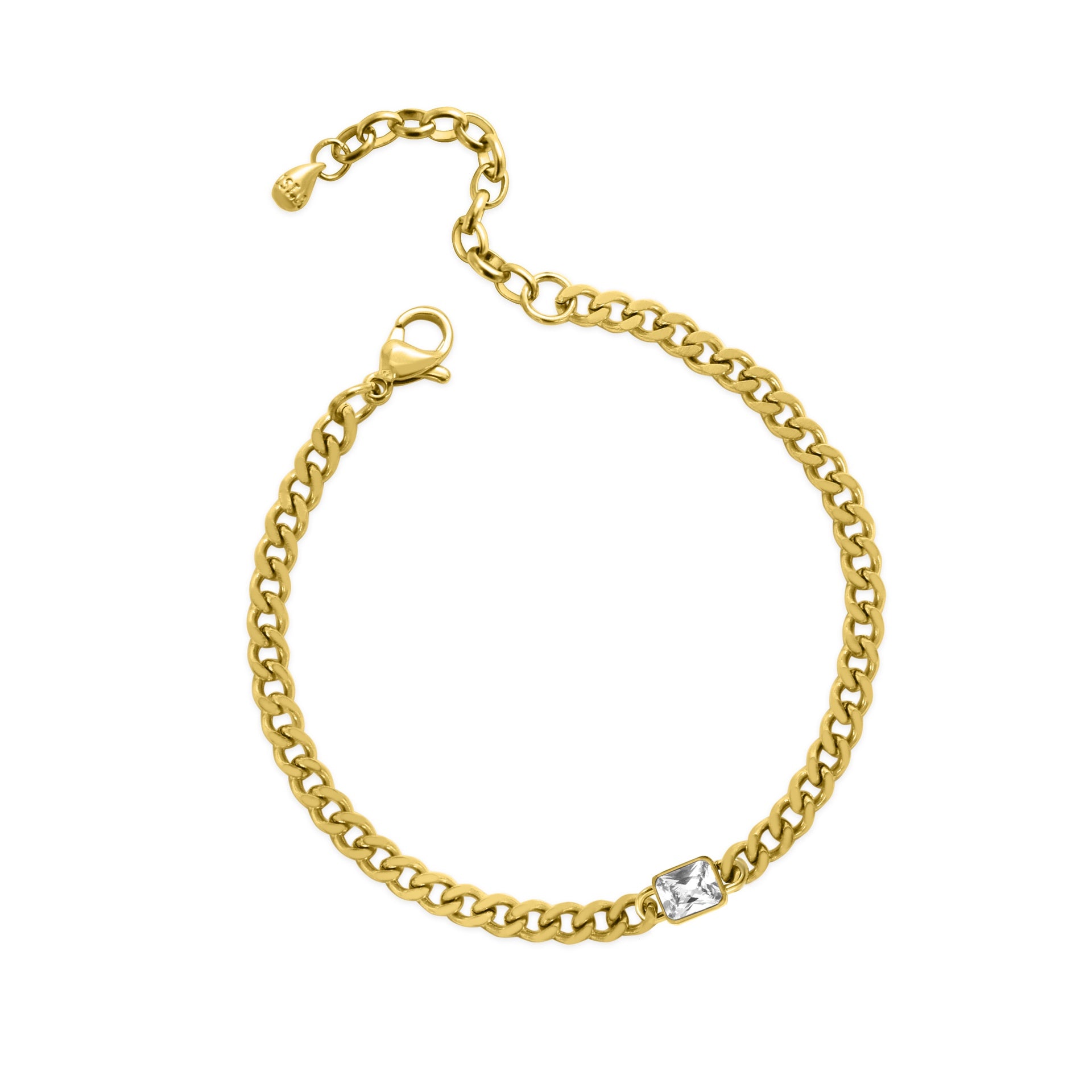 Everyday Chain Bracelet - Petite Cuban w/ CZ – Pancharmbracelets