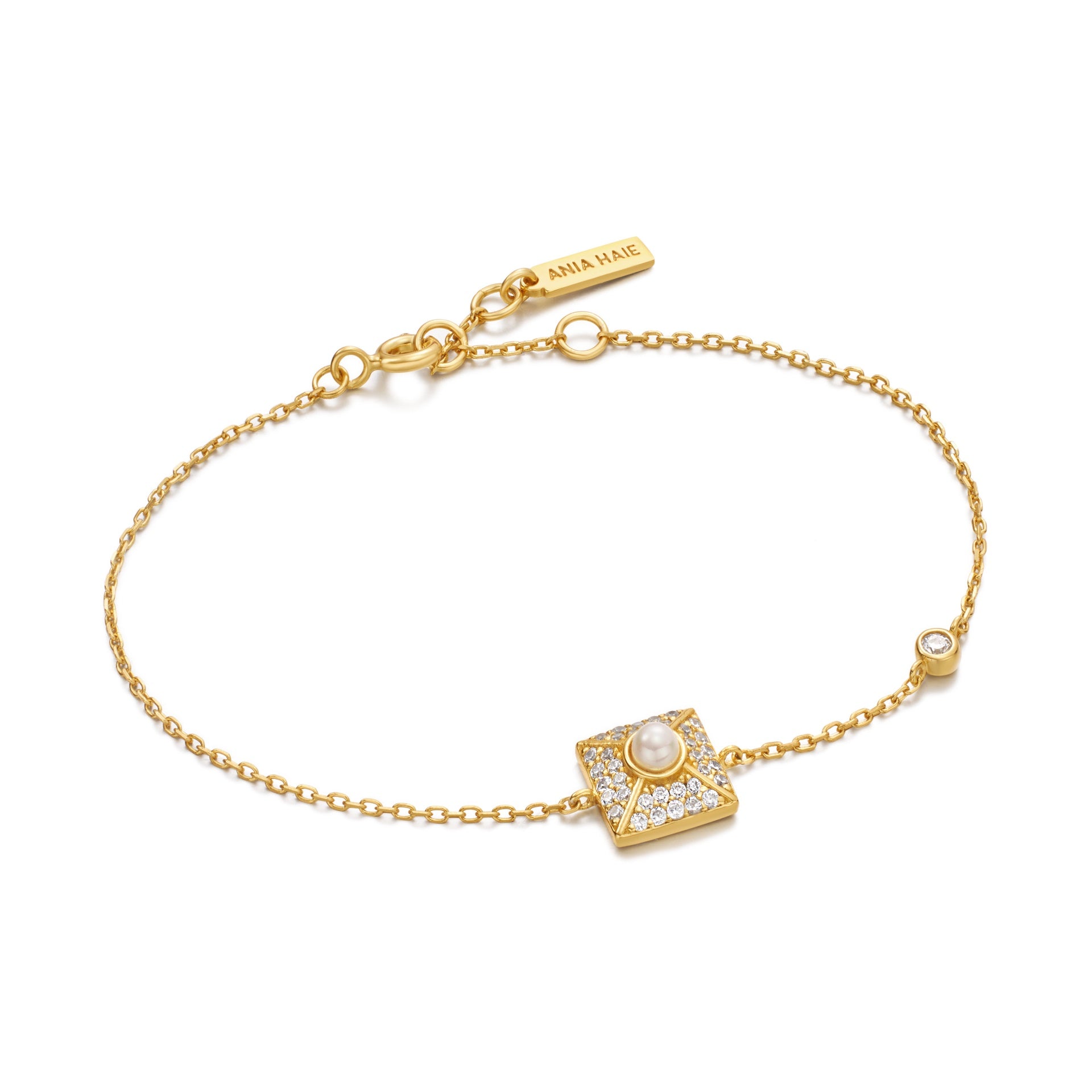 Modern Muse - Gold Pearl Pave Bracelet – Pancharmbracelets