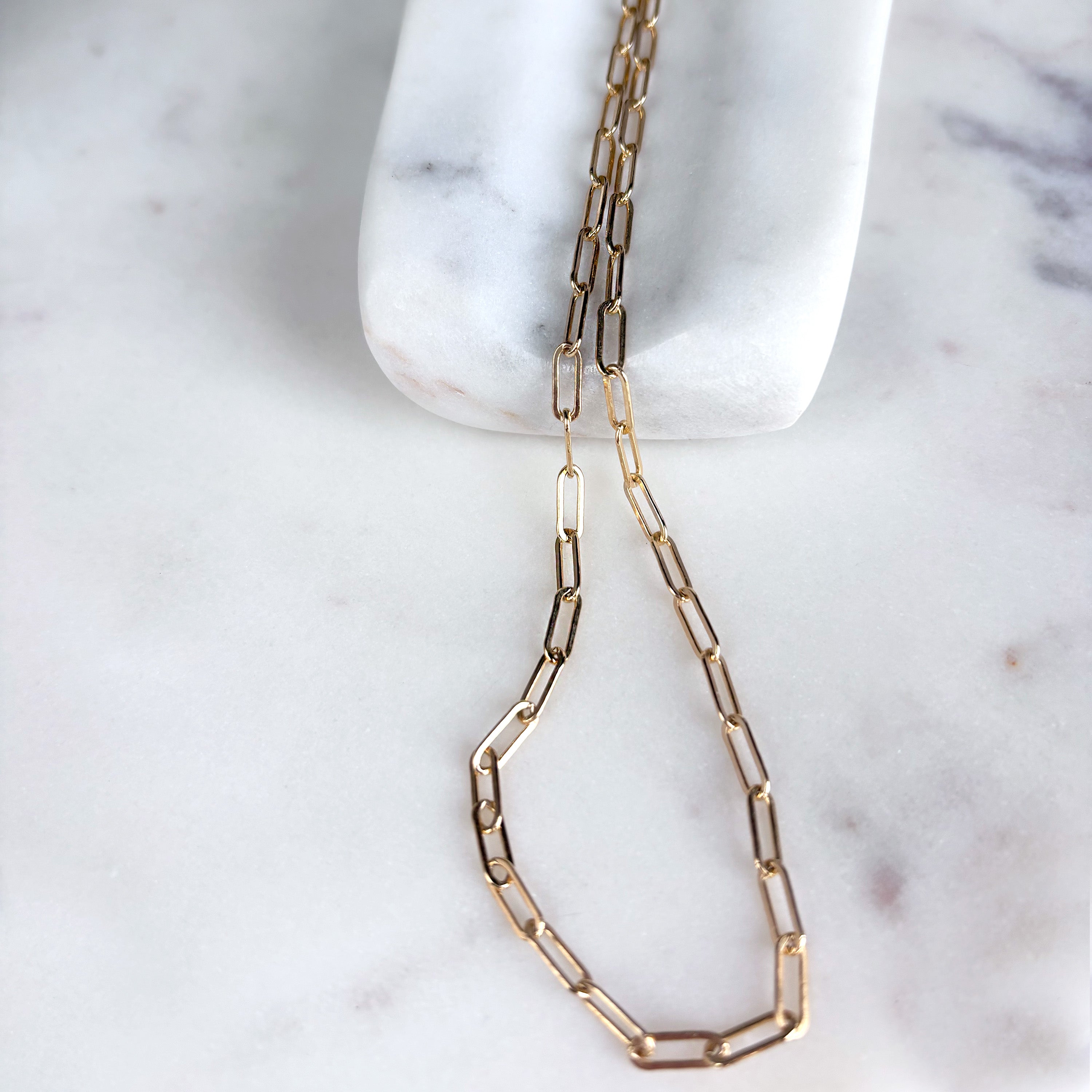 Mid Weight 14KTGF Paperclip Chain Necklace – Pancharmbracelets