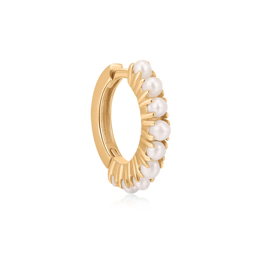 BLANCHE | Multi-Pearl Huggie Hoop – Pancharmbracelets