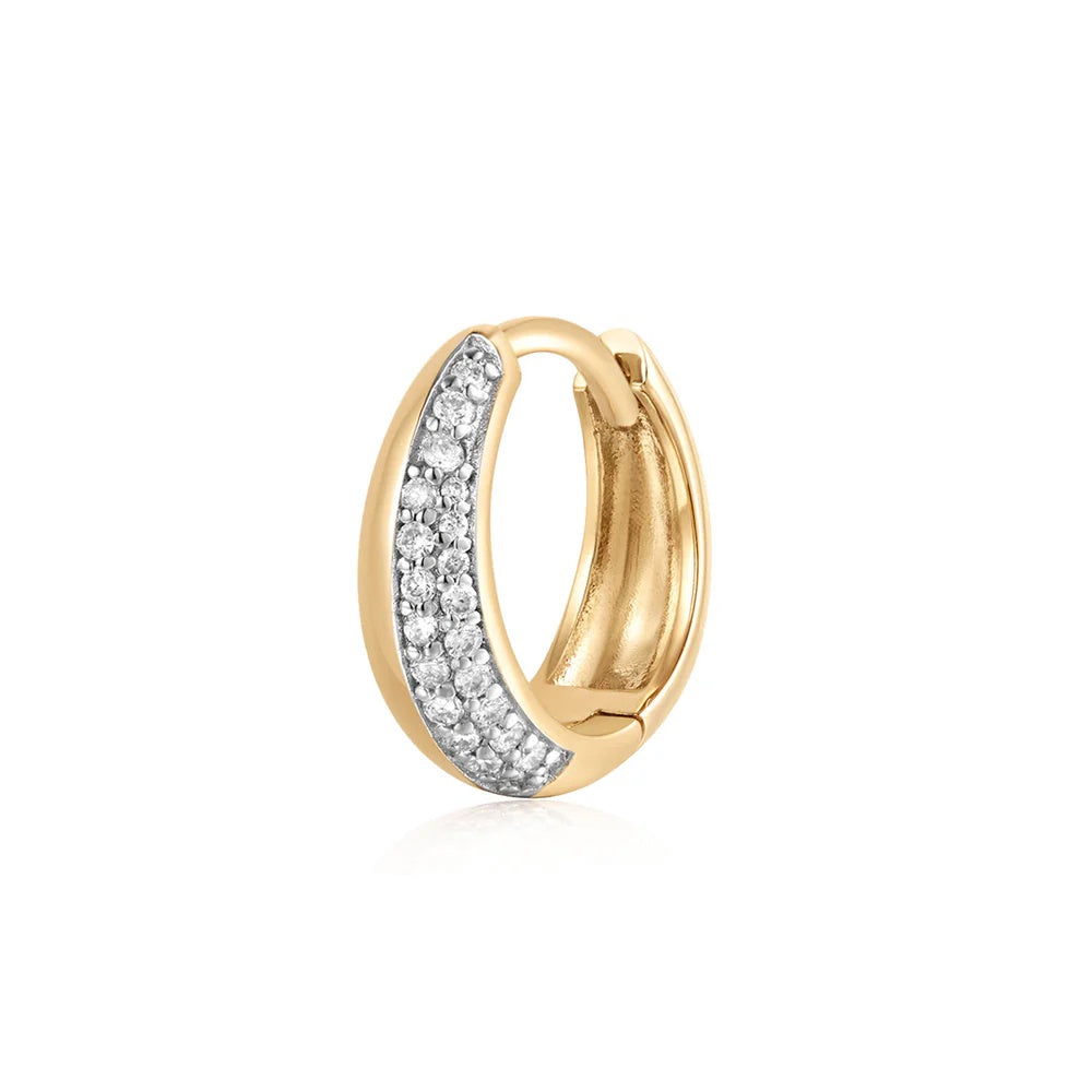 GILEA | Two-Tone Pave Lab Grown Diamond Huggie Hoop – Pancharmbracelets