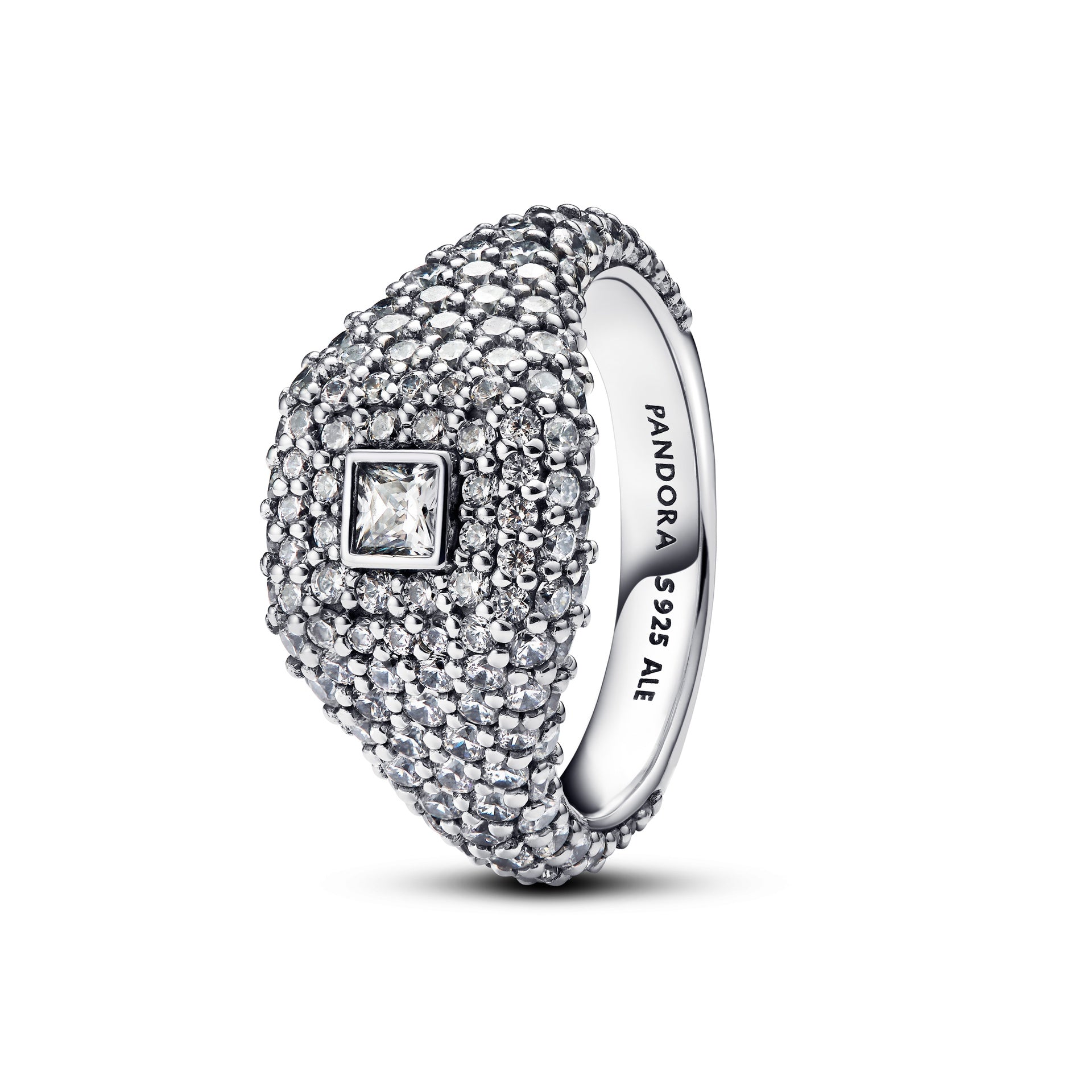 Pandora Pavé Square Cocktail Ring – Pancharmbracelets
