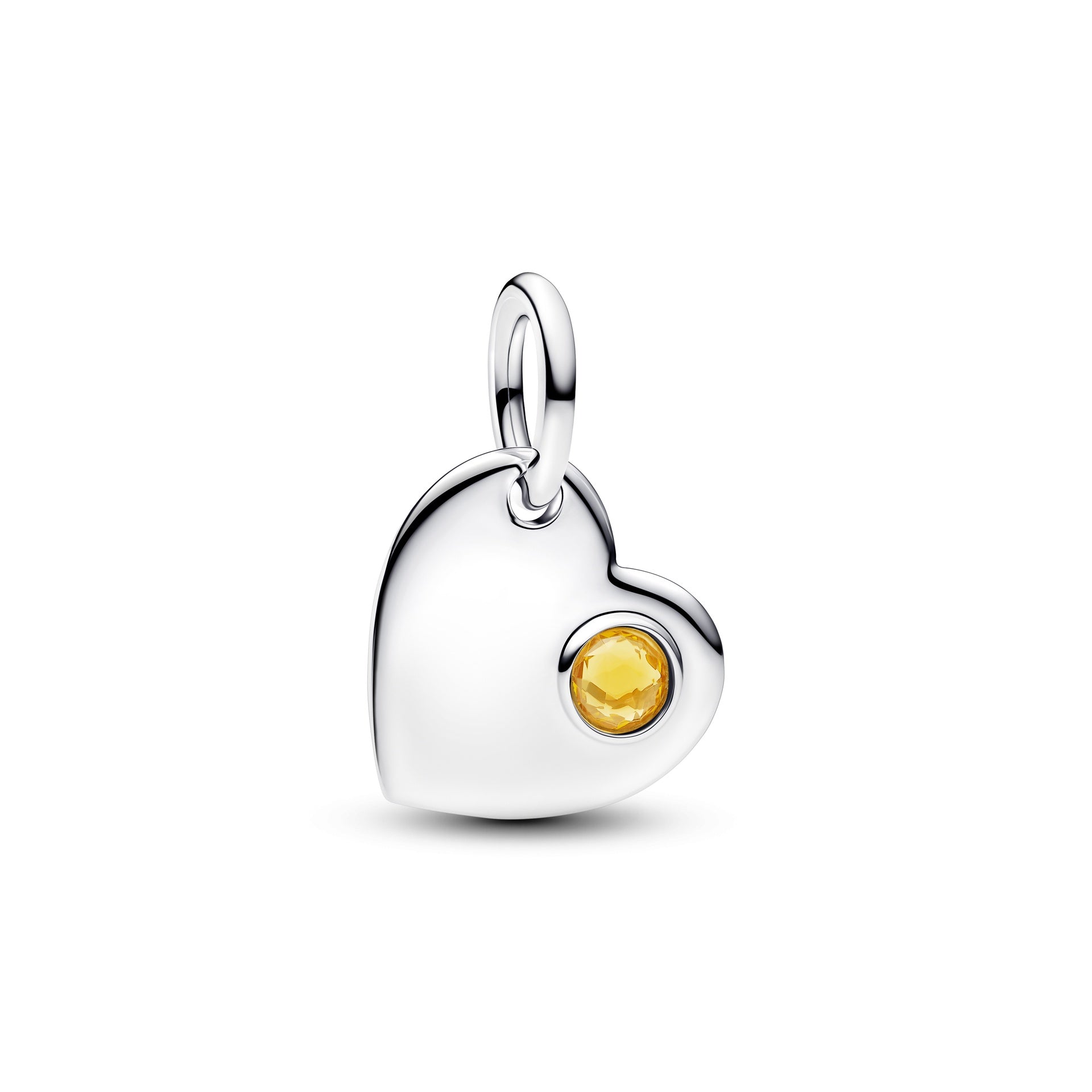 Pandora November Engravable Heart Honey Stone Dangle Charm ...