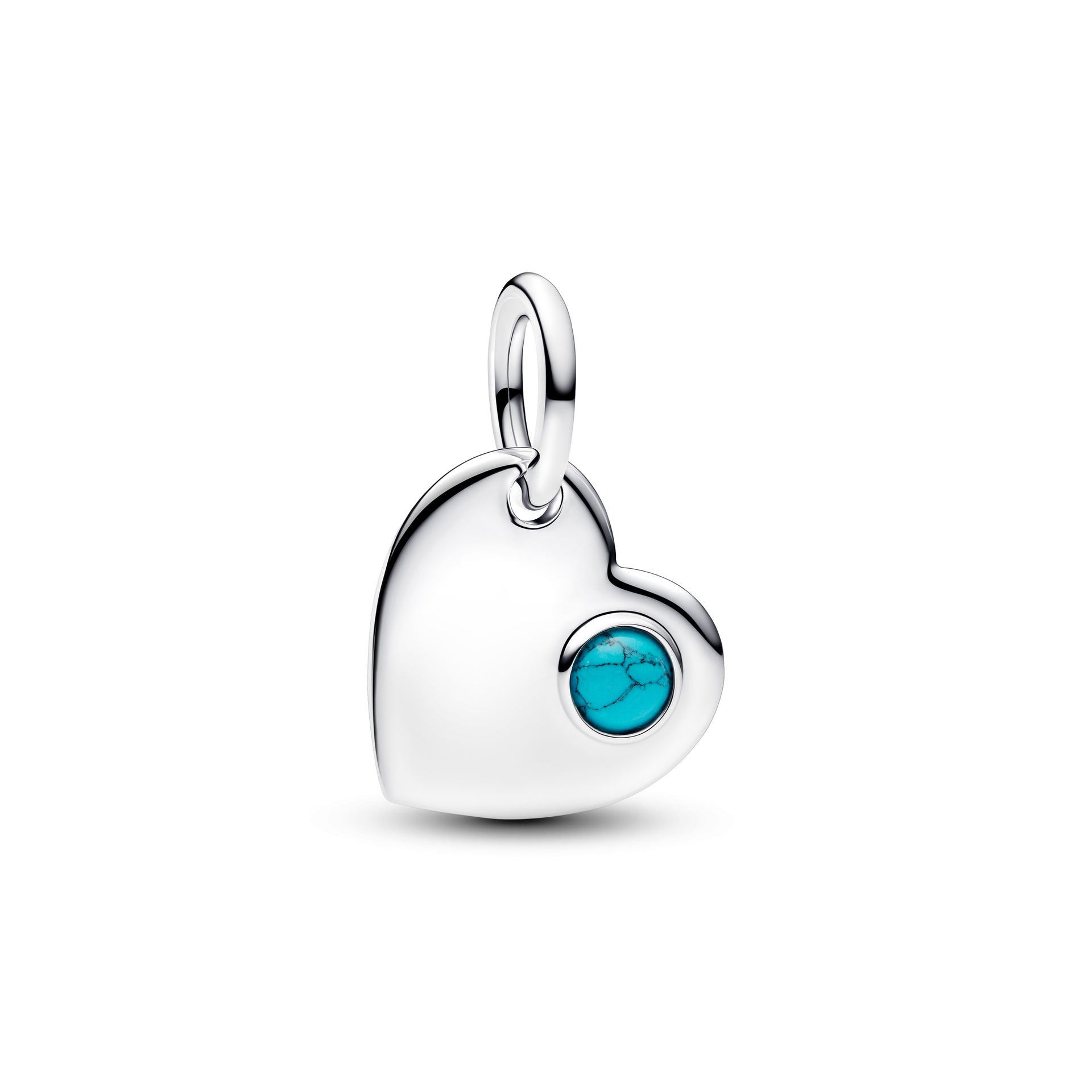 Pandora Engravable Heart Turquoise Blue Stone Dangle Charm ...
