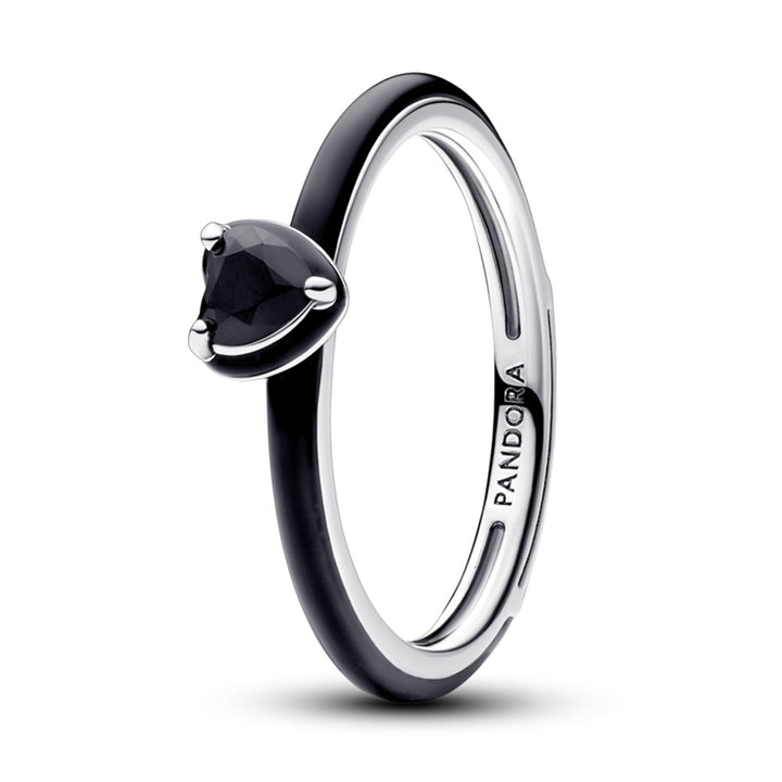 Pandora Me Black Chakra Heart Ring Sterling Silver 3.75