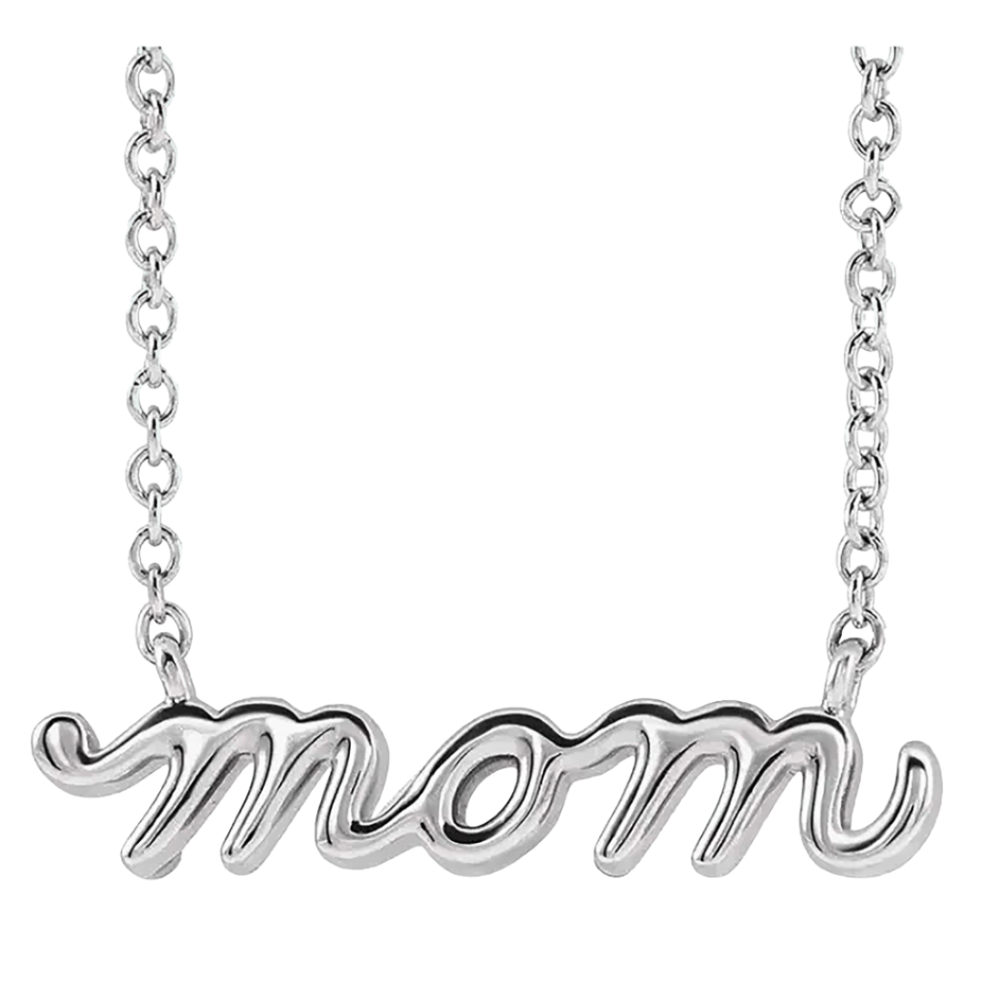SS Petite Mom Script Necklace – Pancharmbracelets