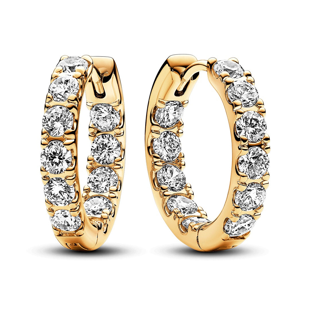 Pandora Sparkling Row Eternity Hoop Earrings – Pancharmbracelets