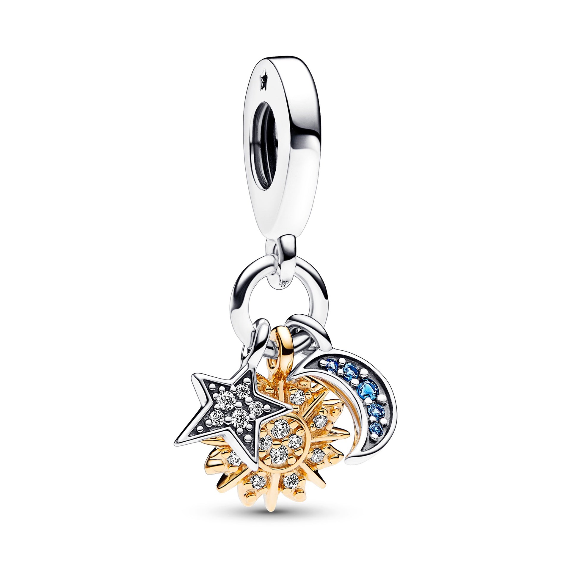Pandora Two-tone Celestial Triple Dangle Charm – Pancharmbracelets