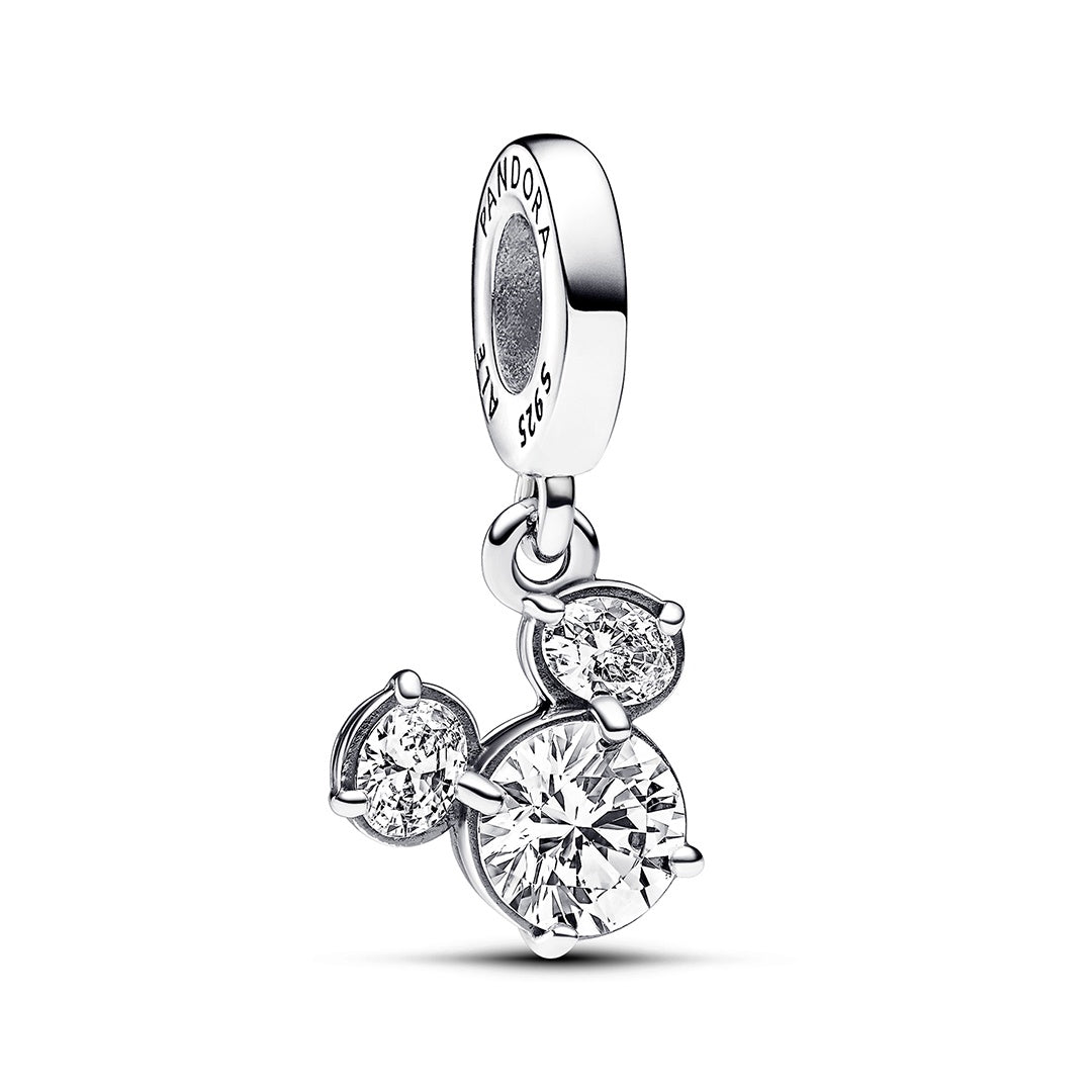 Pandora Disney Mickey Mouse Sparkling Head Silhouette Dangle Charm ...